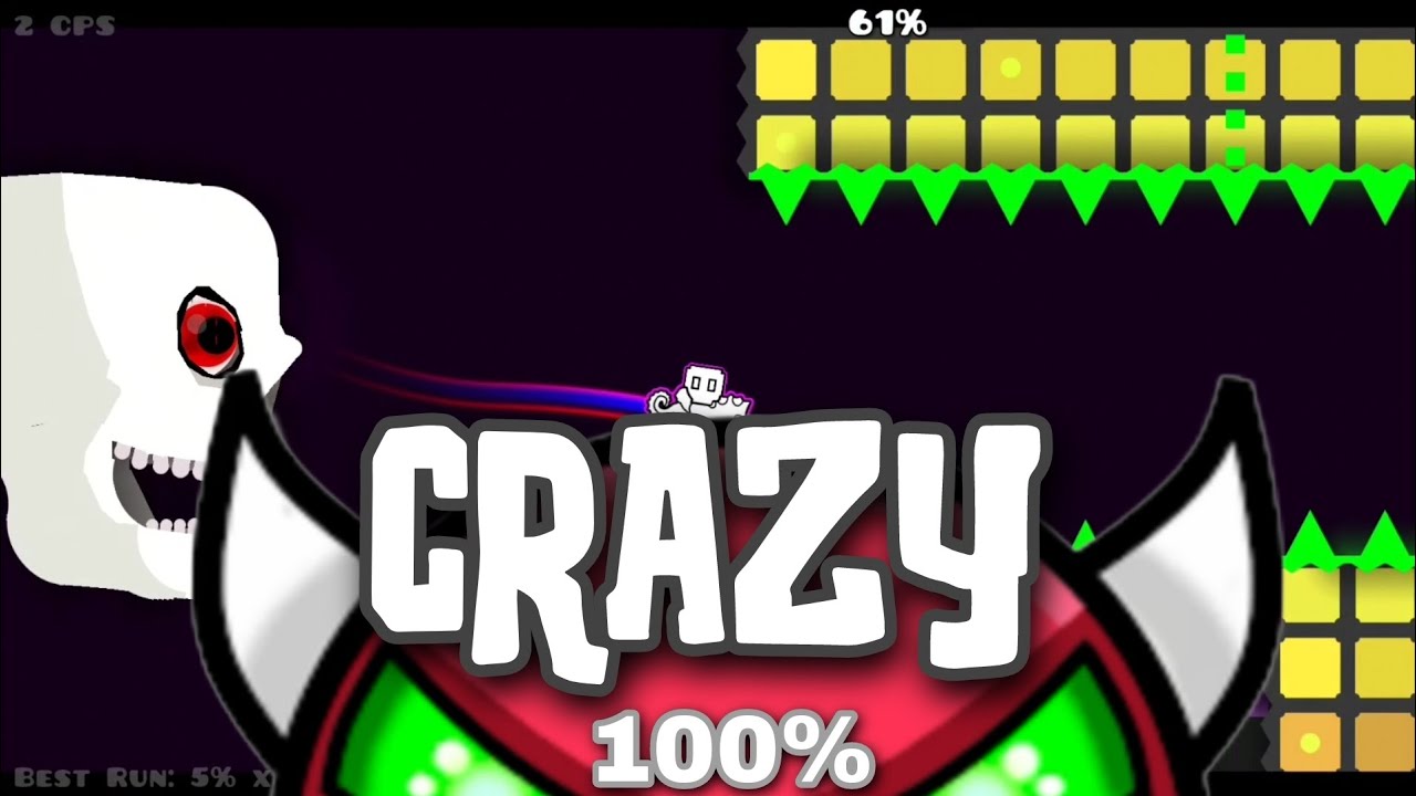 CraZy 100% || Geometry Dash. - YouTube