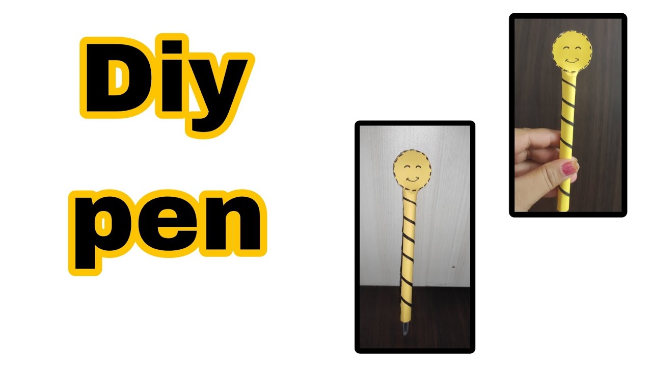 diy pen / homemade pen decor/ easy diy pen ☺️☺️ - YouTube