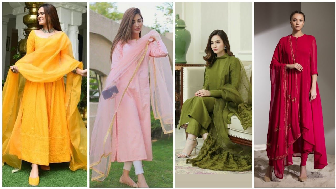Simple Stylish One Colour Dresses Collection - YouTube
