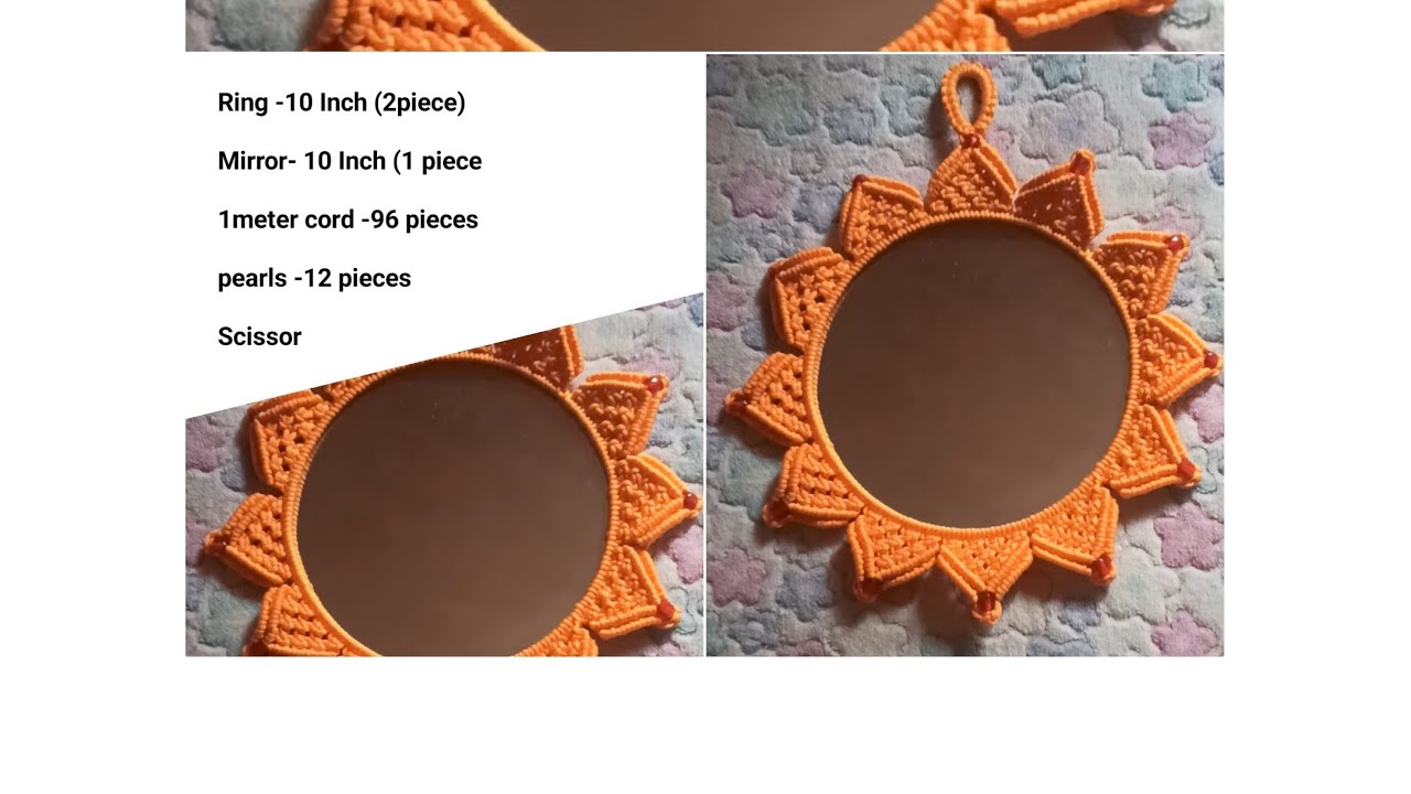 DIY/ Macrame sunflower mirror/🌻/ macrame art tutorial/ learn macrame sunflower free online class ...
