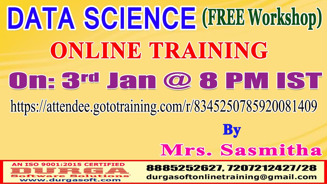 DATA SCIENCE (FREE Workshop) Online Training @ DURGASOFT - YouTube