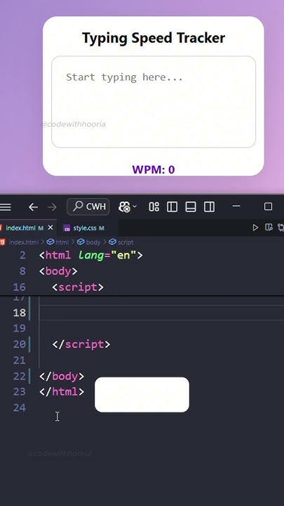 Typing Speed Tracker in JavaScript - YouTube