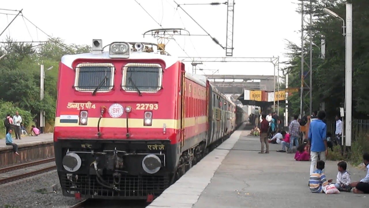 Superb offlink #22793 (AJJ) WAP4 with 4 Hrs late Route Diverted 12656 ...