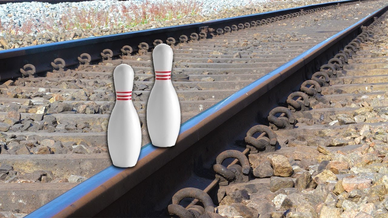 Train Crush Bowling Pin EXPERIMENT - YouTube