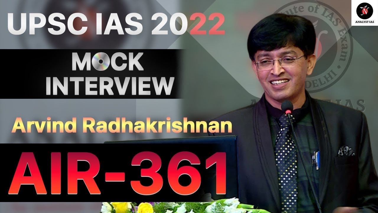 Arvind Radhakrishnan IAS Rank 361 UPSC | ANALYST IAS - YouTube