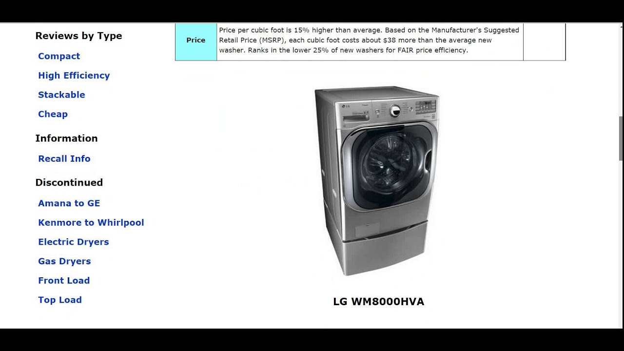 LG WM8000HVA Washer - Washing Machine Review - Updated - YouTube