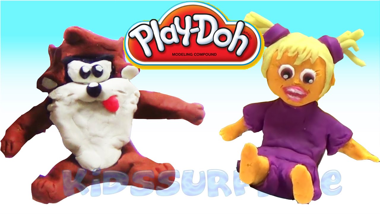 Play Doh Baby Hazel vs Taz Mania Modeling Kids Toys Playset Review Clay ...