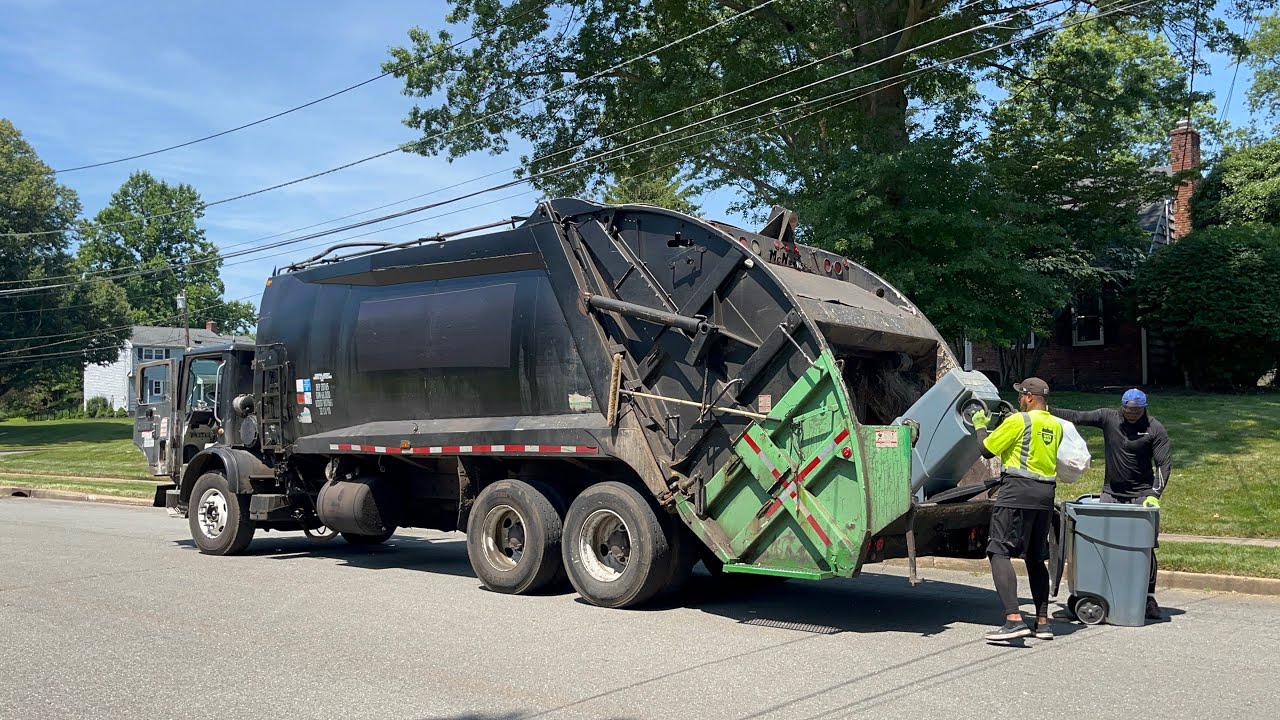 Interstate Waste Service ex Solterra Mack MR McNeilus rear loader ...