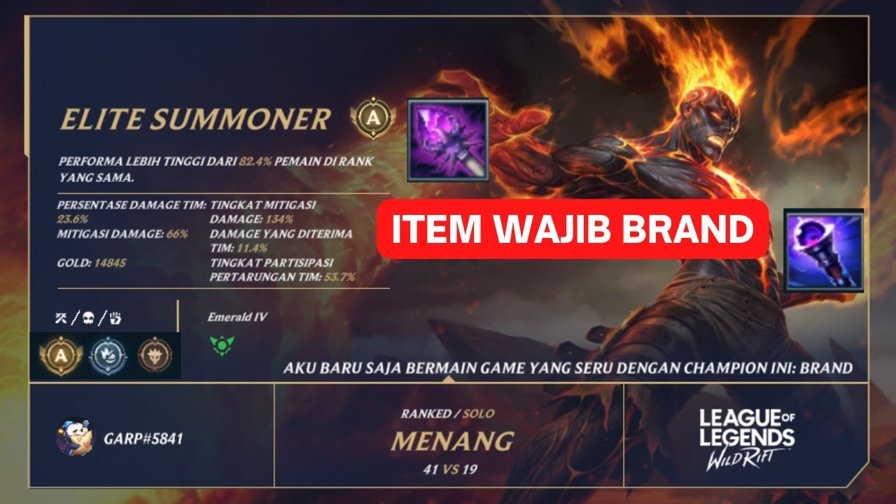 Build Brand Support Damage - League of Legends Wild Rift - YouTube
