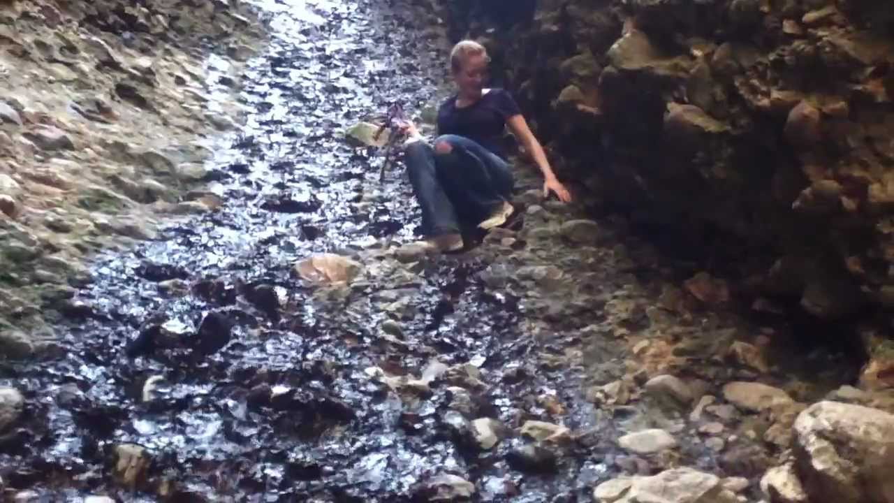 HOT CHICK CLIMBING WATERFALL! - YouTube