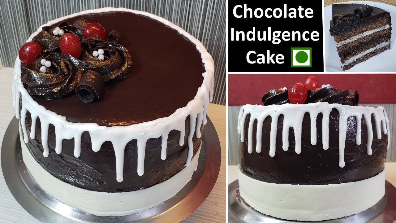 बिना अंडा बिना ओवन चॉकलेट डबल ट्रफल केक | Chocolate Indulgence Cake ...