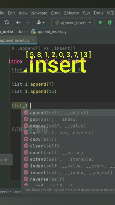 Append Vs Insert In Python Python Pythonprogramming Pythontricks Learning Youtube