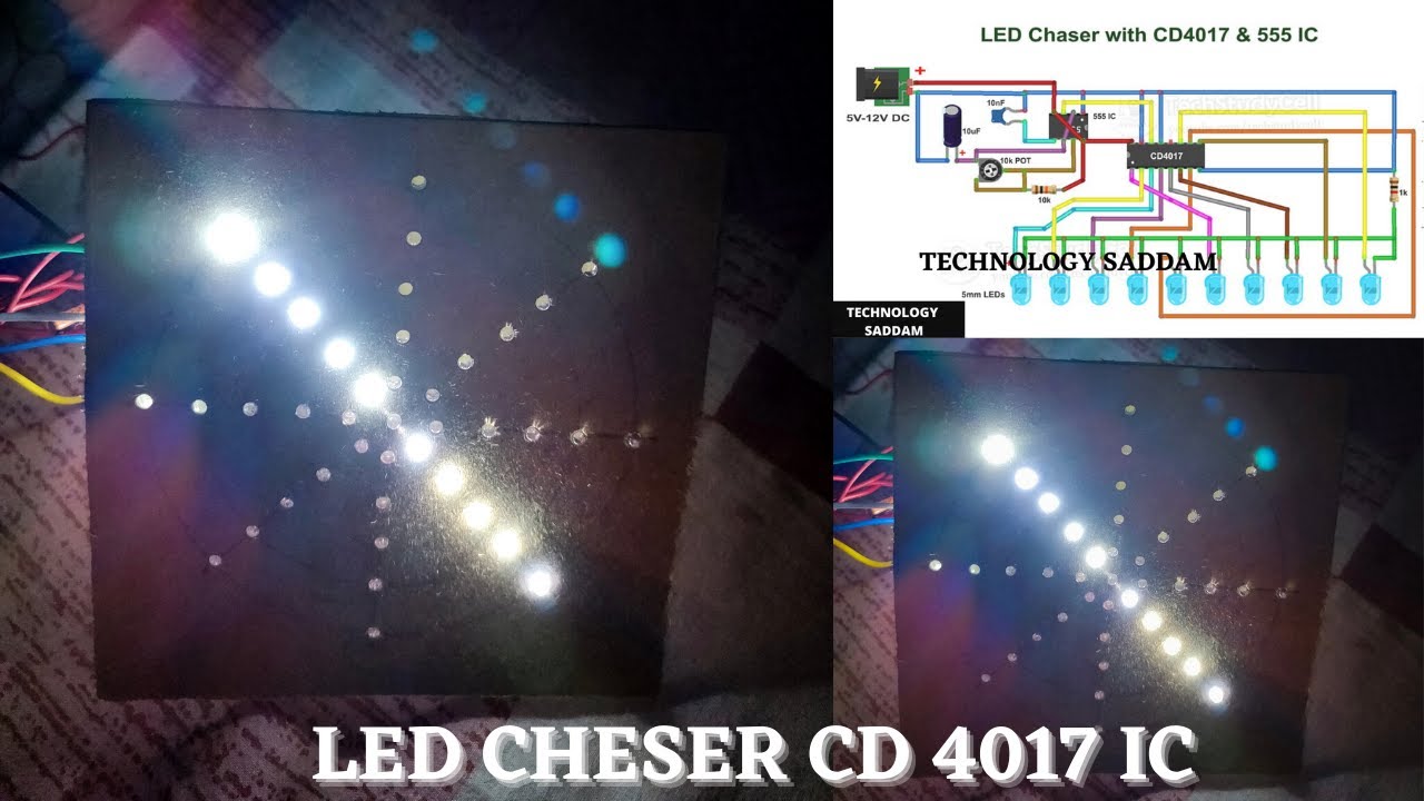 LED Chaser Light Circuit || Amazing 4017 IC led chaser - YouTube