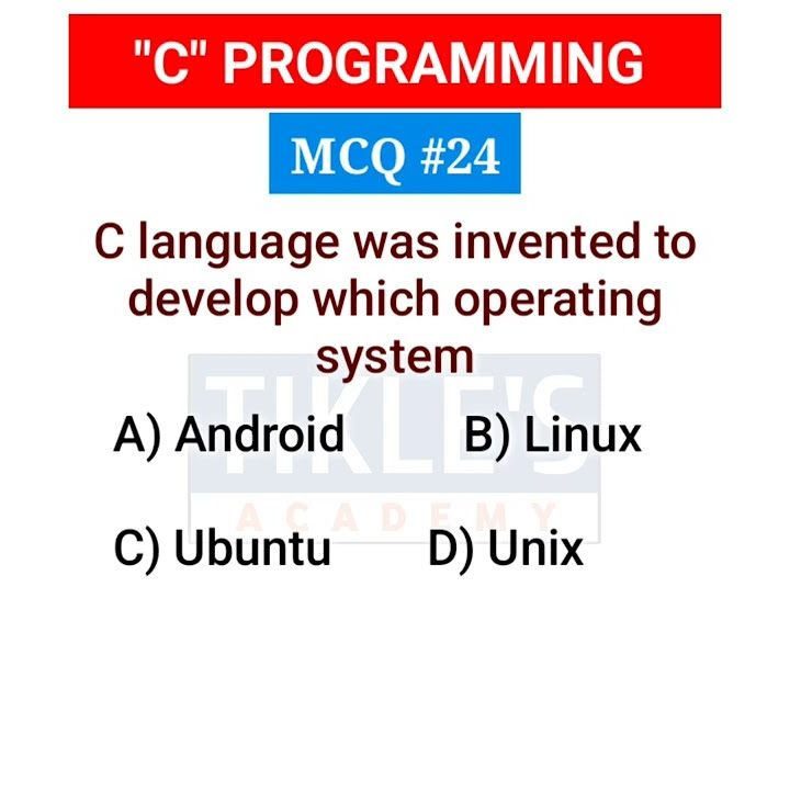 C PROGRAMMING MCQ 24 #shorts #tiklesacademy - YouTube