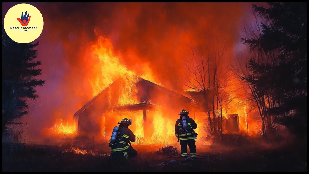 Rescue moment captured on camera | Firefighters helplessly watch as ...