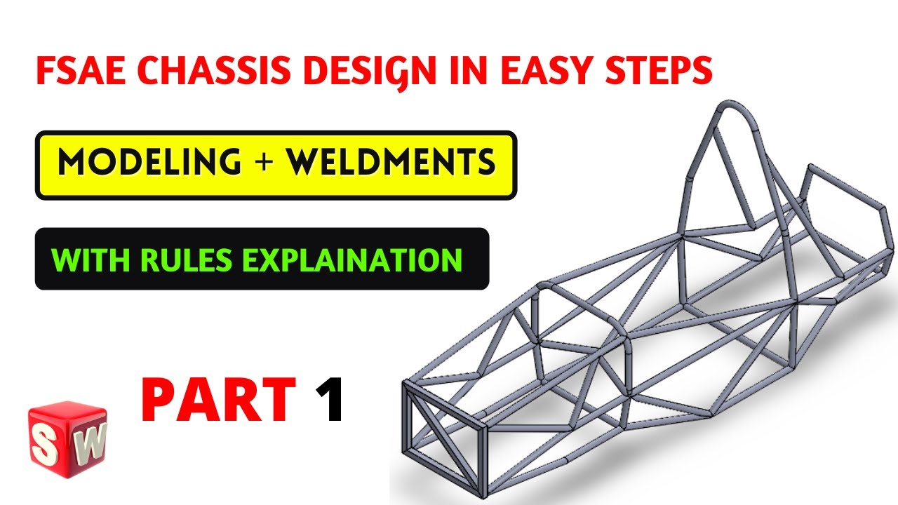 FSAE Chassis Design with Weldments in SolidWorks | With Complete Rules ...