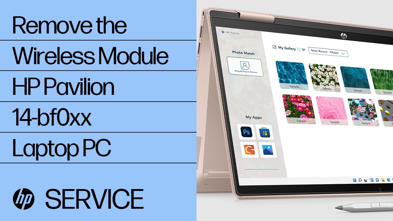Remove the Wireless Module | HP Pavilion 14-bf0xx Laptop PC | HP - YouTube