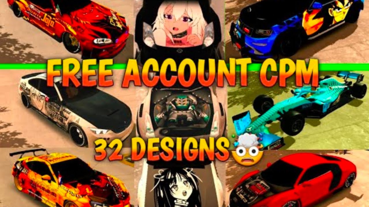 new cpm account giveaway with 10 designsand gg cars | cpm free account ...