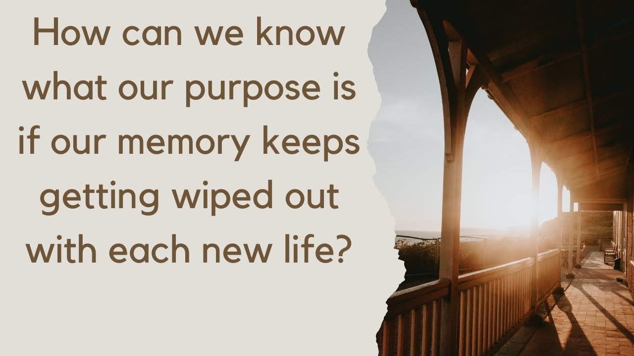 How can we know what our purpose is if our memory keeps getting wiped ...