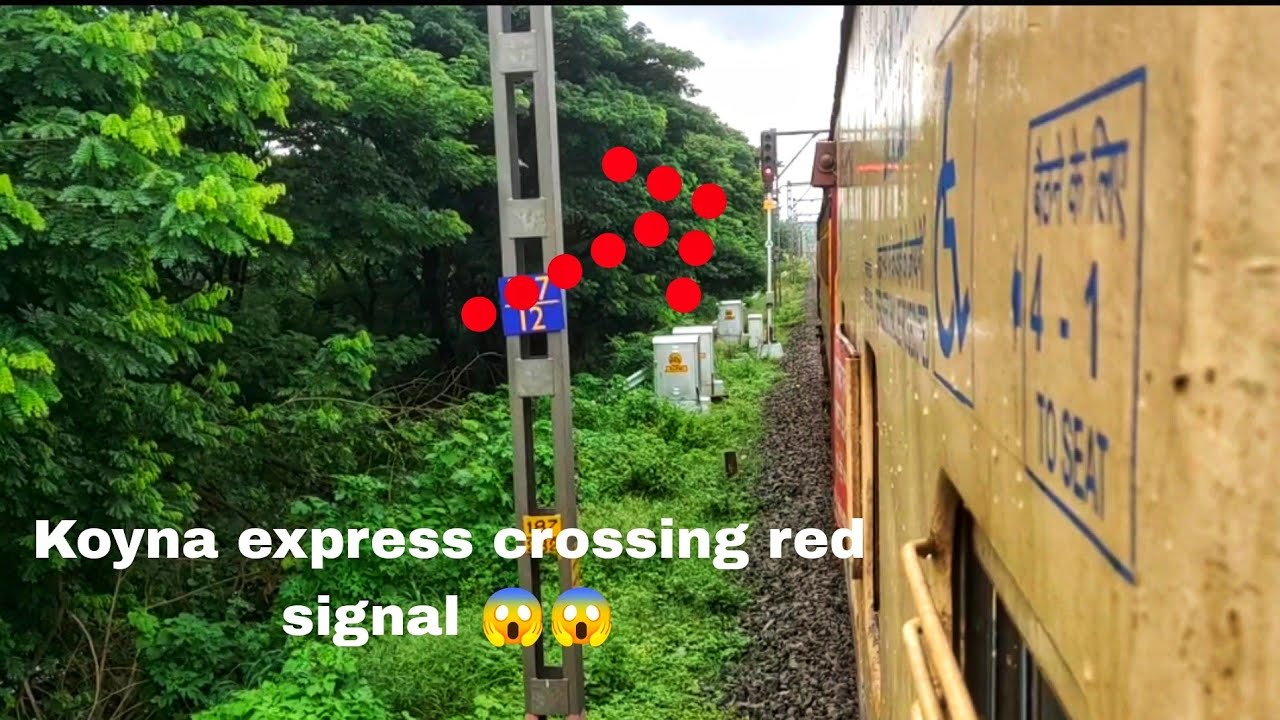 Koyna express Crossing red signal before Shivajinagar station - YouTube