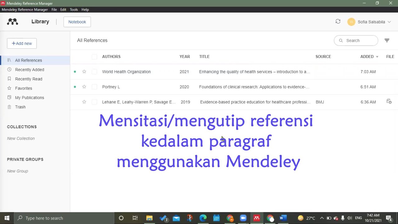 Tutorial Mendeley: mengutip atau mensitasi referensi (in-text citation ...
