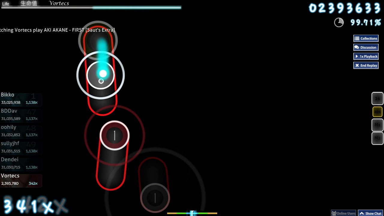 Osu! - AKI AKANE - FIRST [Saut's Extra] almost FC slider break 99.51% ...