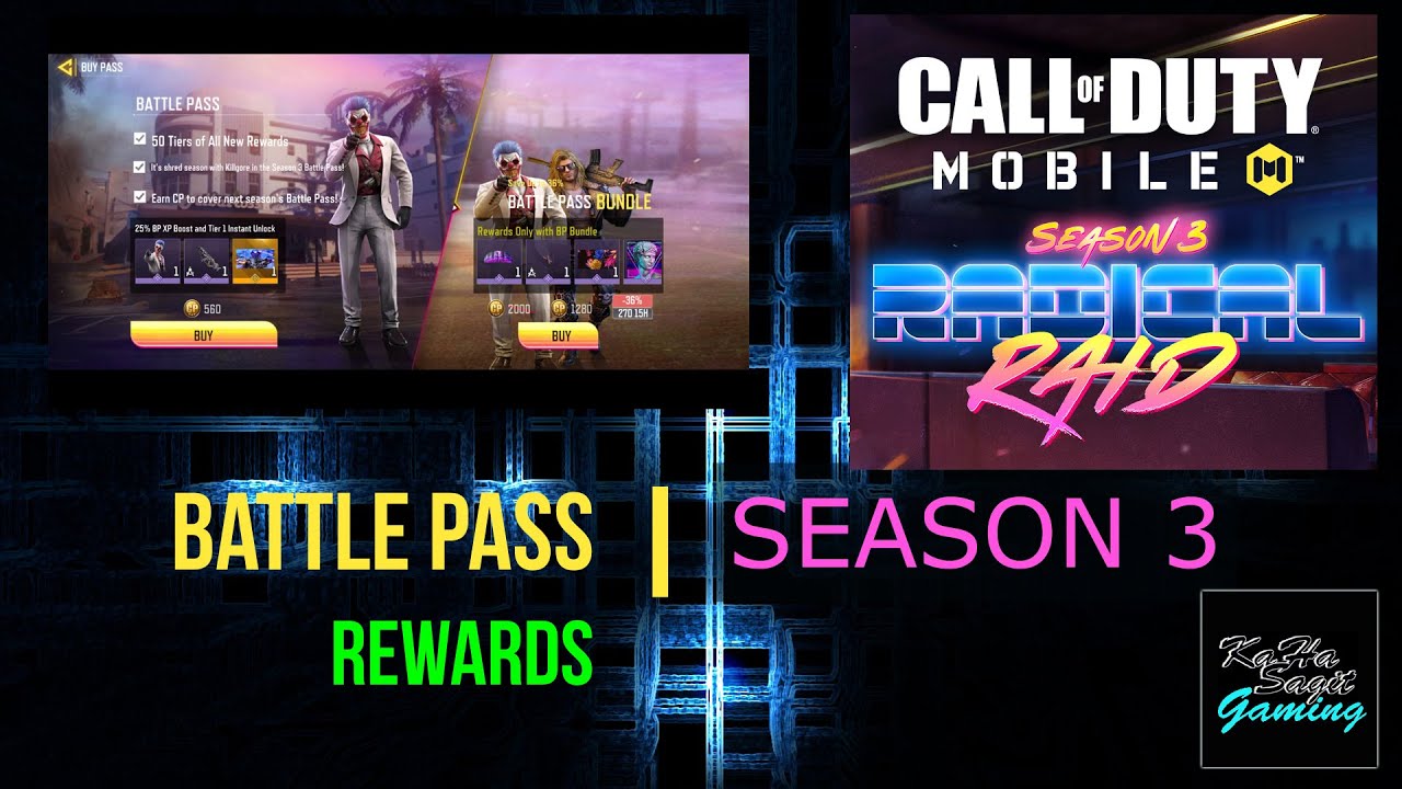 COD Mobile | Season 3: Radical Raid - All Battle Pass Rewards (Tier 1 ...