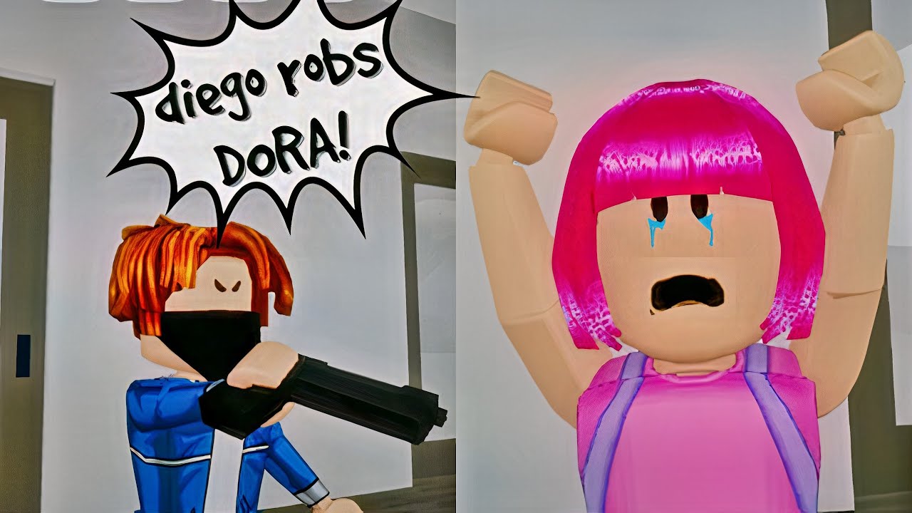When DORA gets Robbed by Diego (funny Roblox meme) - YouTube