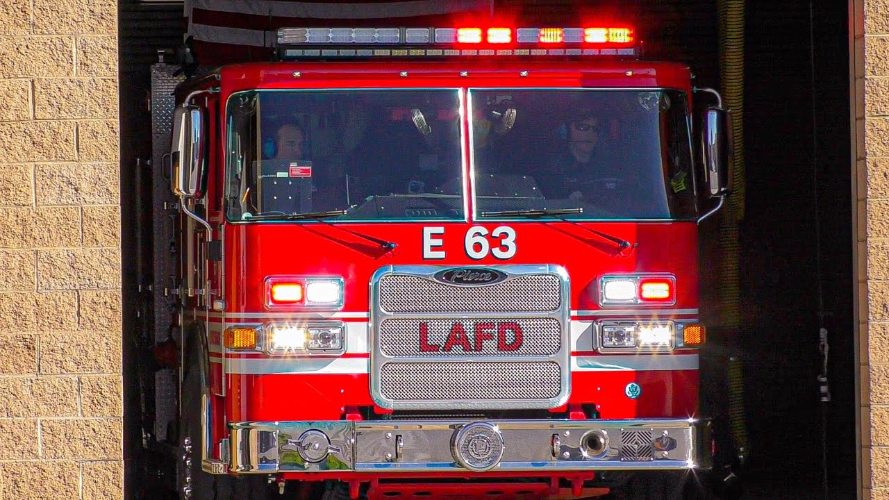 LAFD Engine 63 Responding from Station 68 - YouTube