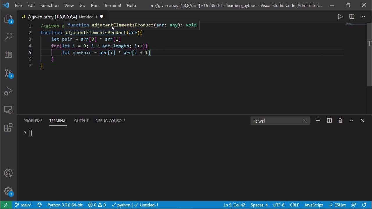 AdjacentElementsProduct (JavaScript) - YouTube