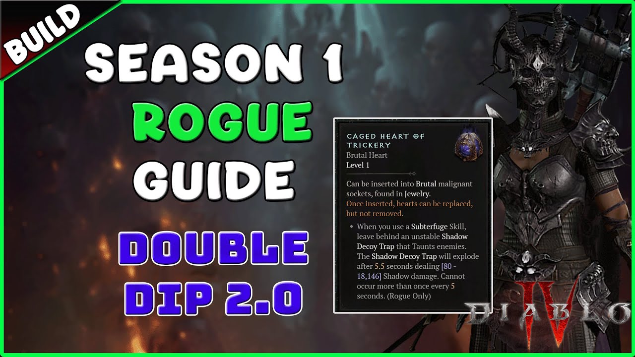 Diablo 4 - FASTEST ROGUE Season 1 LEVELING Build ~ Malignant Hearts are ...