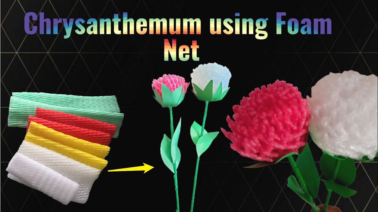 How to make Flower Using Foam Nets , amazing craft in 5 minutes ...