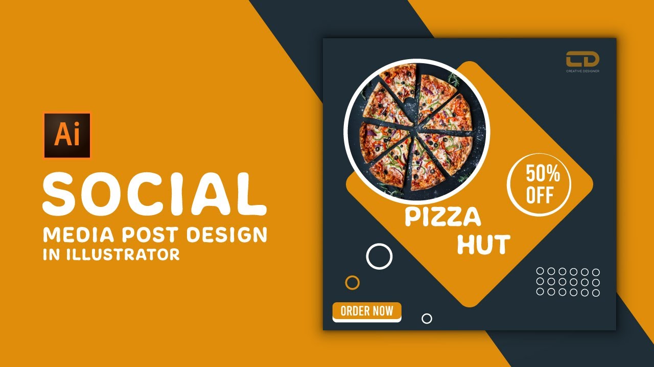 Social Media Post Design In Adobe Illustrator - YouTube