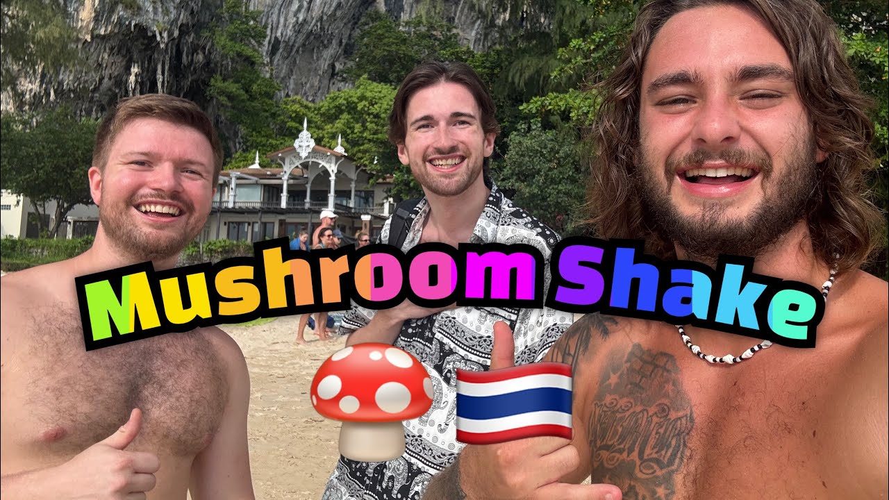 Drinking Mushroom Shake with Subscribers in Krabi Thailand - YouTube