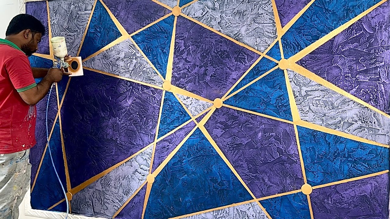 Geometric modern wall texture design 2024 | wall painting texture ...