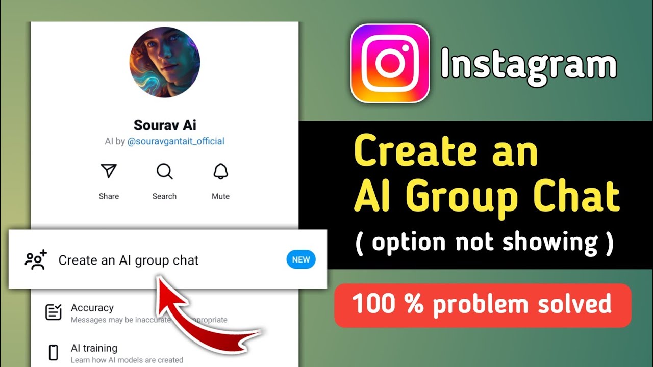 Fix Instagram Create an AI Group Chat Option not Showing Problem - YouTube