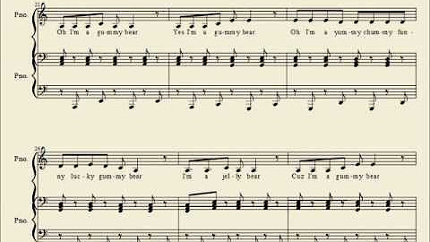 The Gummy Bear Song Piano Tutorial (Sheet Music + midi) Synthesia cover ...