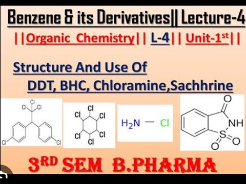 Structure uses of saccharin ddt bhc chloroamine important B-pharm 3rd ...