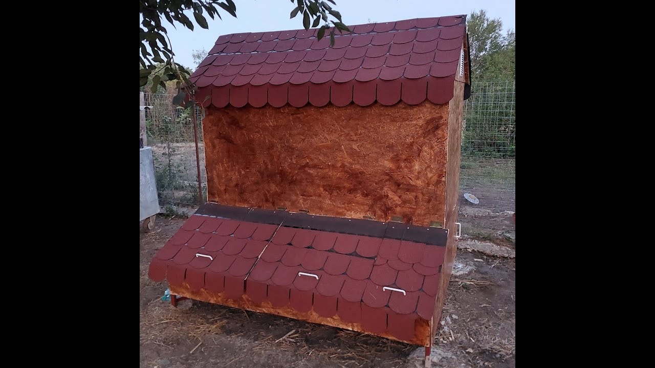 Construcţie adăpost pentru găini cu spaţiu pentru cuibare - YouTube