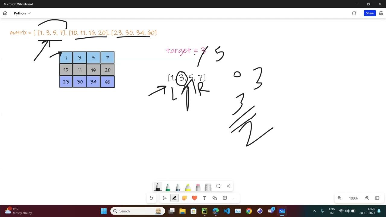 Leetcode 74 Search A 2d Matrix Python Youtube