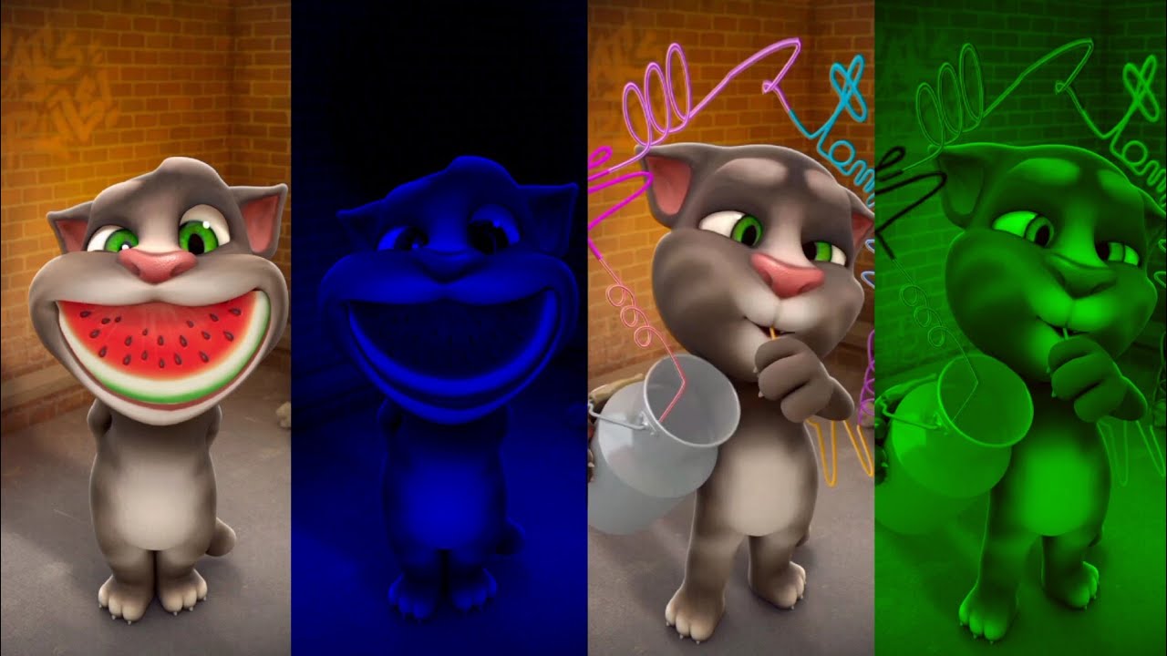 MY Talking Tom Funny Colors Reaction || Talking Tom Cat Colours ...