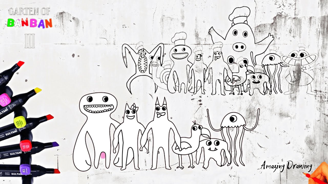 How to color easy Garten of BanBan #35 / How to Color Banban characters ...