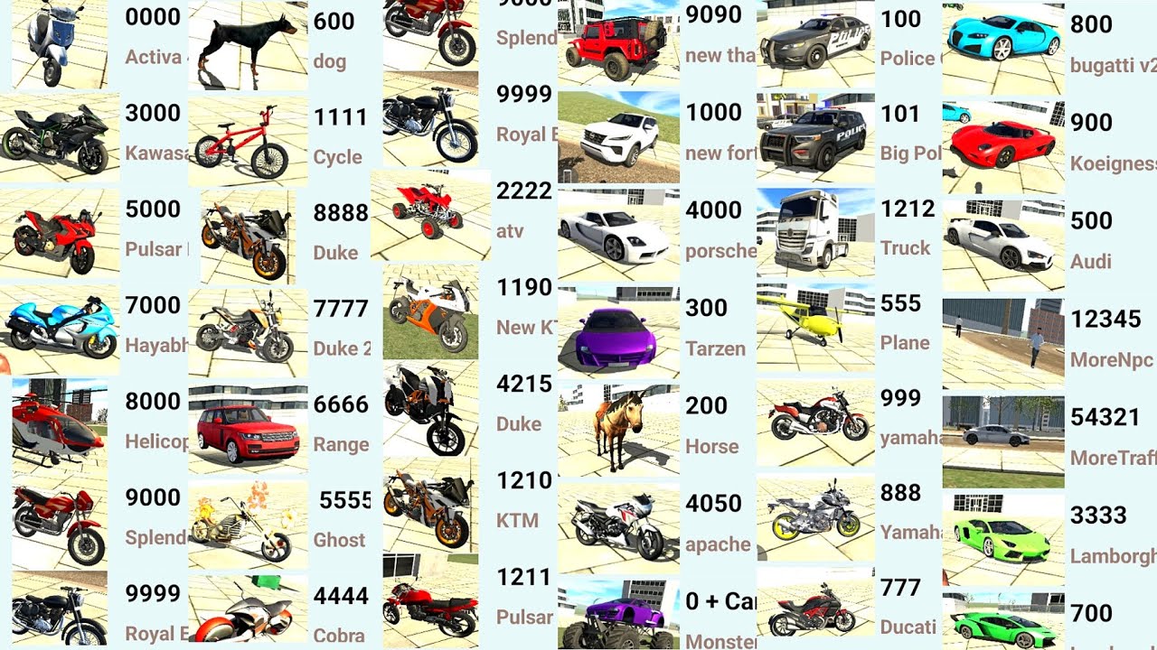 NEW Ferrari CODE ALL INDIAN BIKE CHEAT CODE Colour changing indian ...