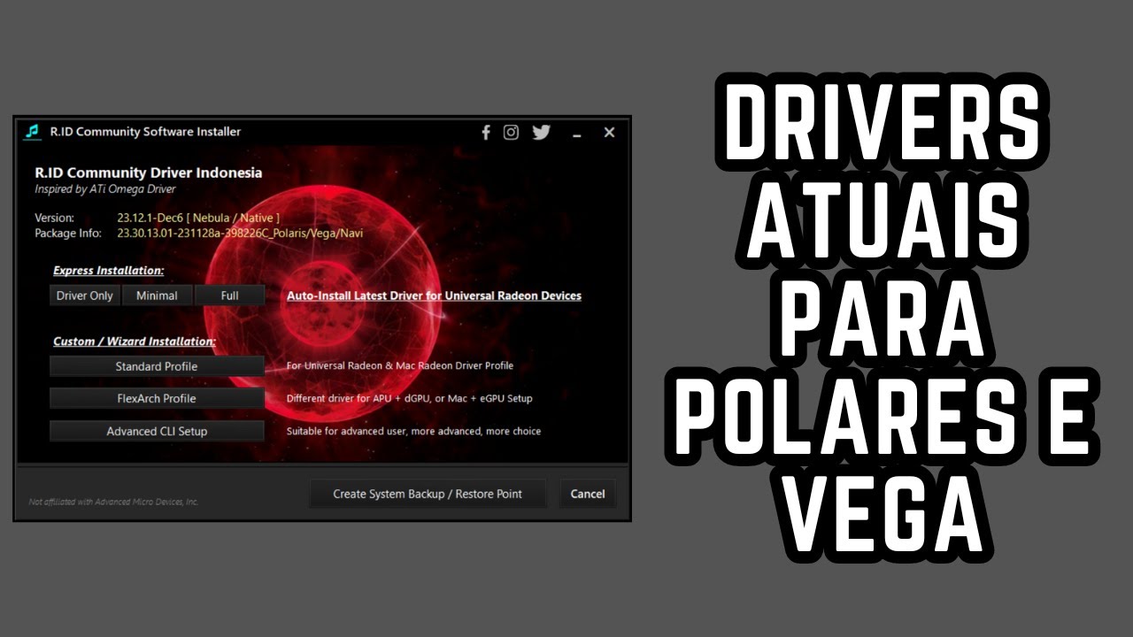 COMO INSTALAR OS DRIVERS MAIS NOVOS NAS POLARES E VEGA - COM CURVA DE ...