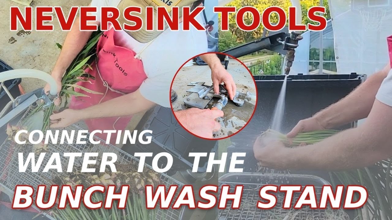 How to connect water to the bunch root washing stand - YouTube