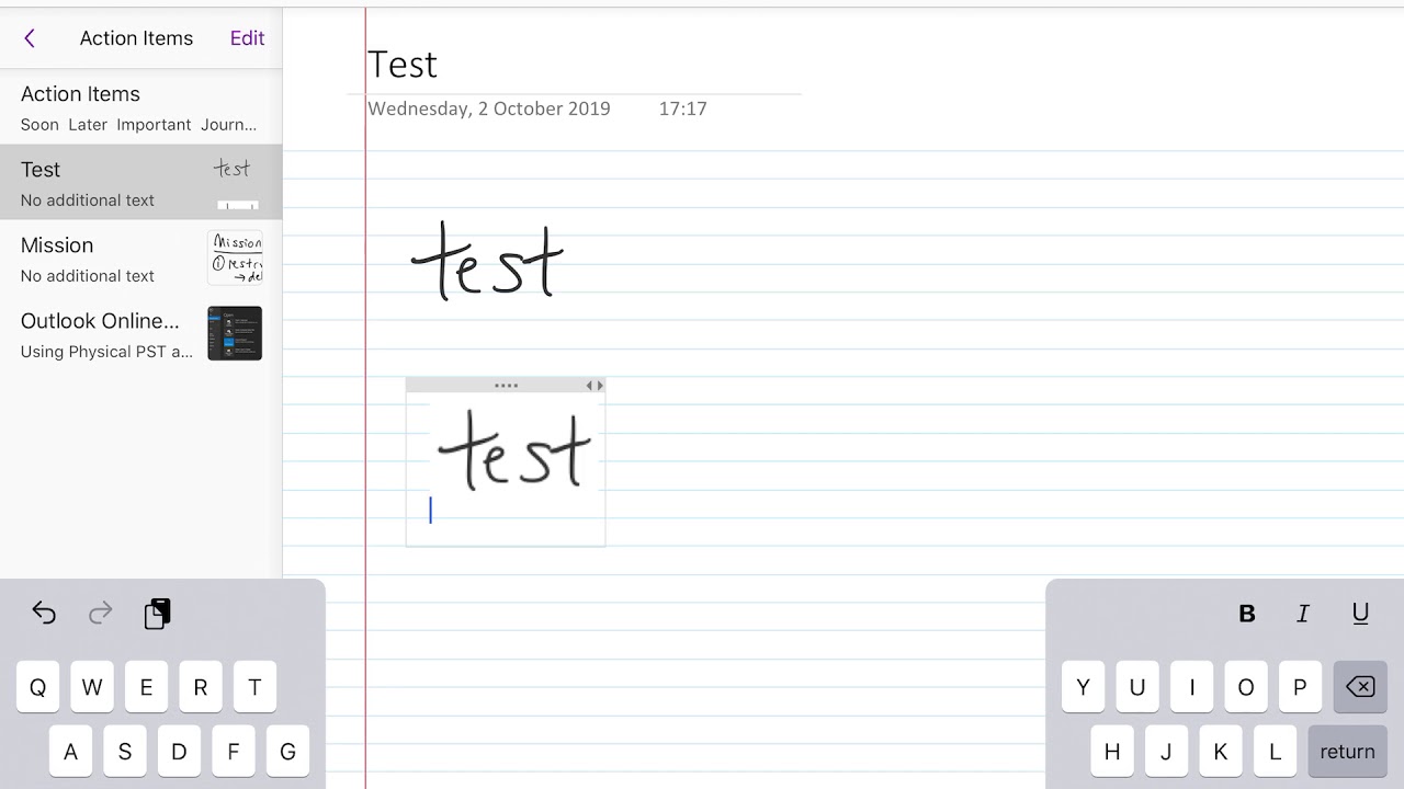 OneNote (iPad app) copy/paste of ink strokes problem - YouTube
