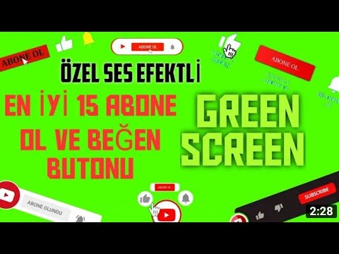 EN İYİ 15 Abone Ol ve Beğen Butonu Green Screen ÖZEL SES EFEKTLİ