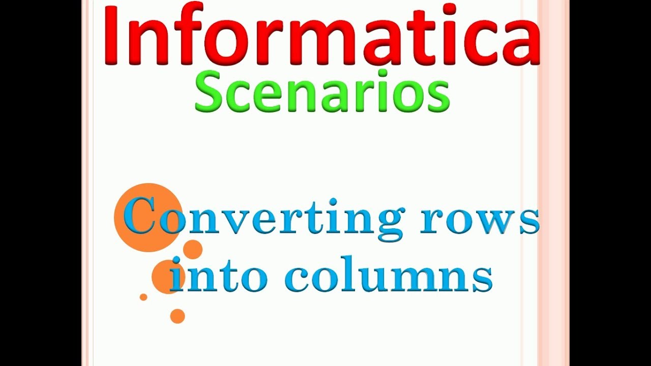 Informatica Scenarios: Convert source single row into target multiple ...