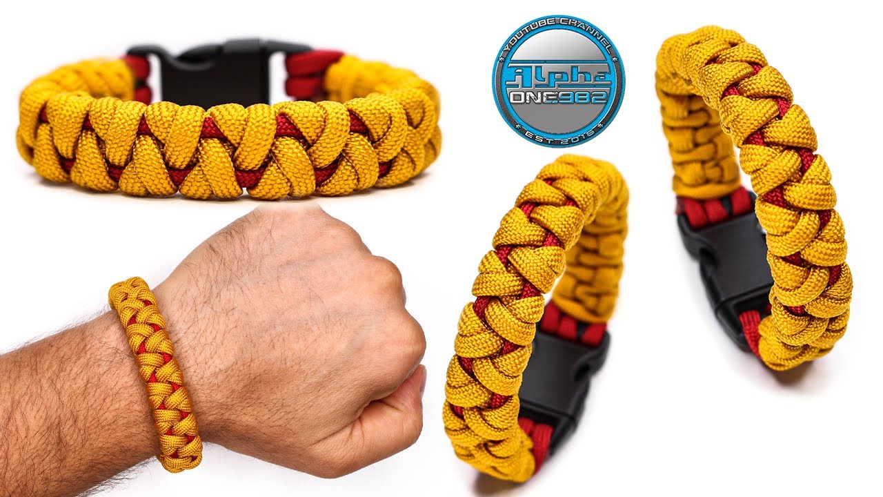 How to Make a Paracord Bracelet Zipper Sinnet variation Knot Tutorial ...