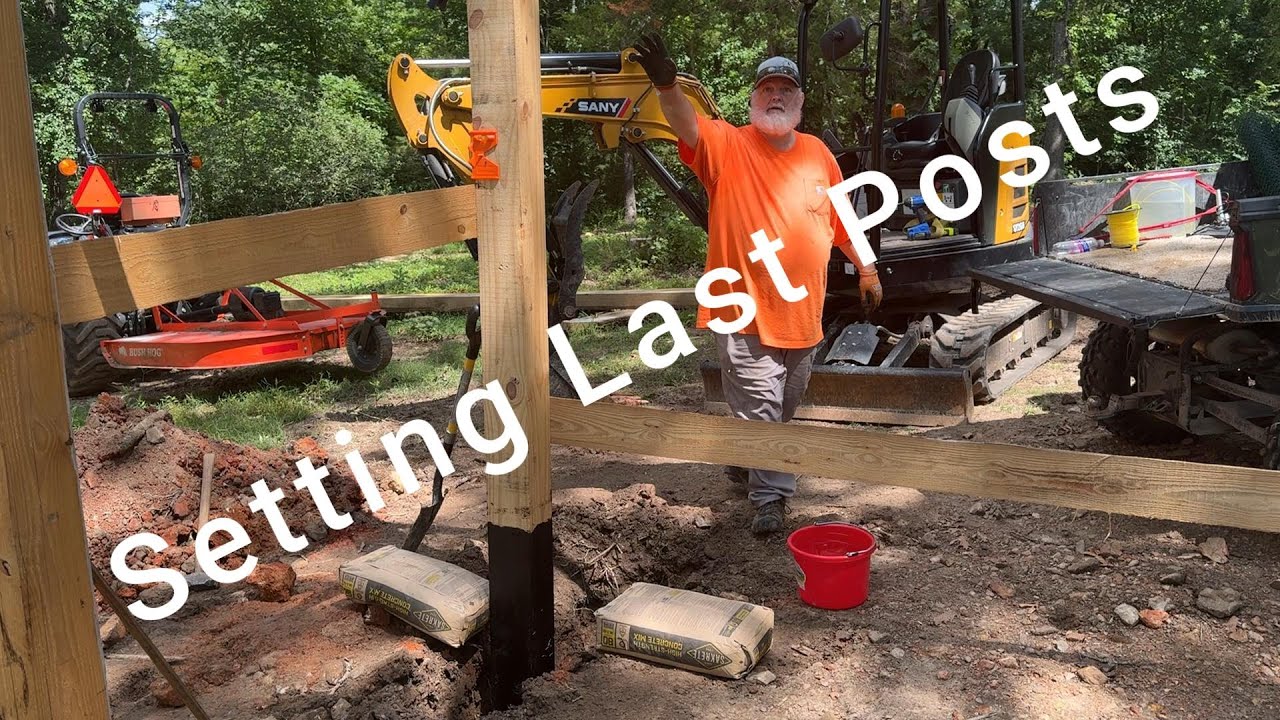 Sawmill Shed Progress | Setting Posts In Rocky Soil, Part 2 - YouTube